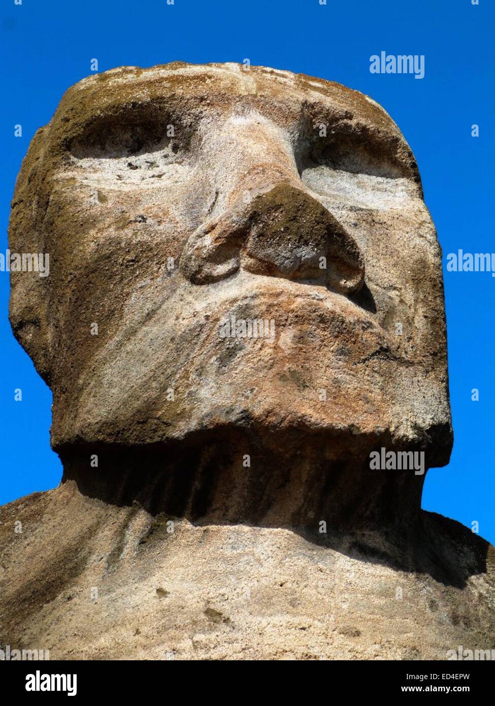 The giant, stone Moai statues at Ahu Tongariki, Rapa Nui (Easter Island ...