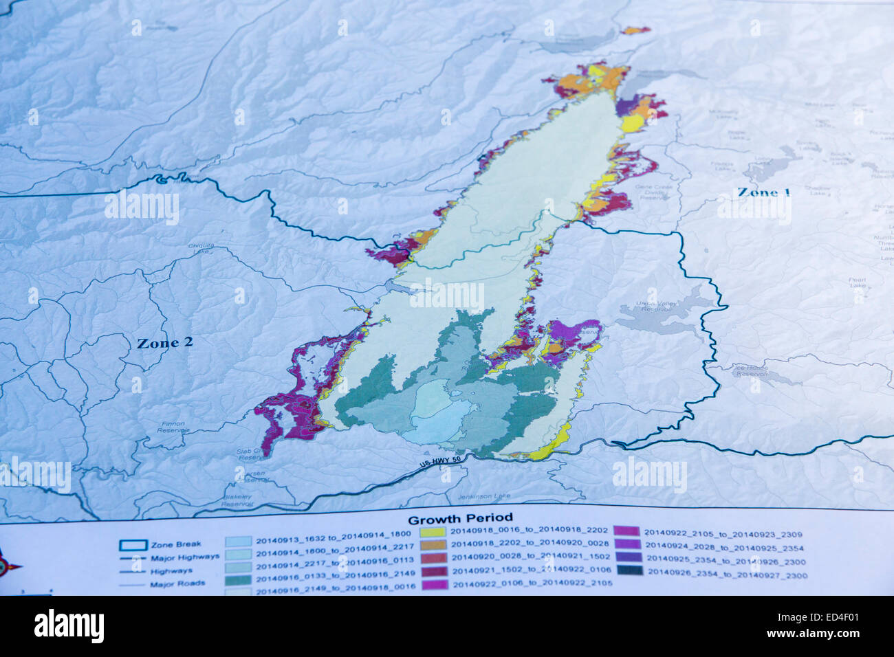 A map showing the outline of the King Fire that burned 97,717 acres of ...