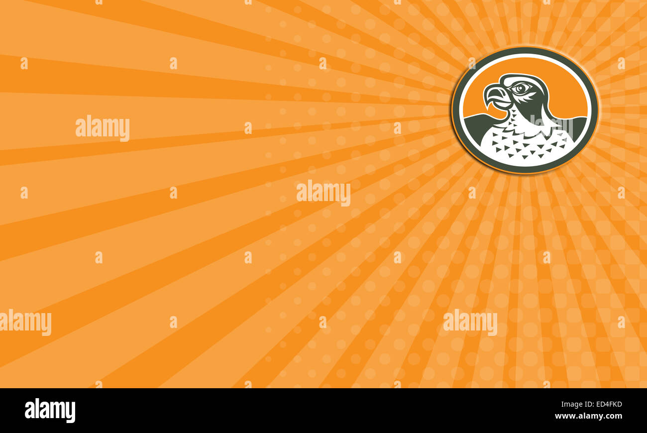 Business card showing illustration of a falcon hawk eagle bird head ...