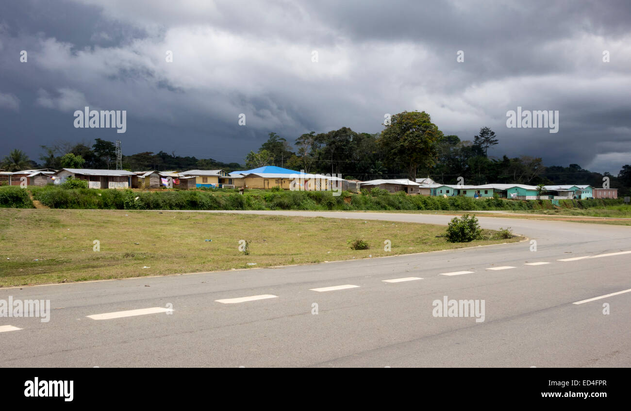 Rebuilt homes and buildings in new village created when new capital ...