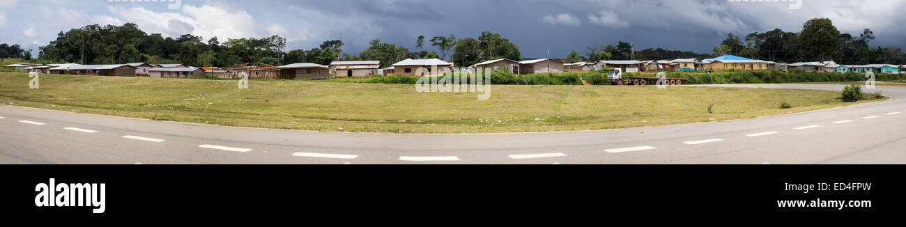 Rebuilt homes and buildings in new village created when new capital ...