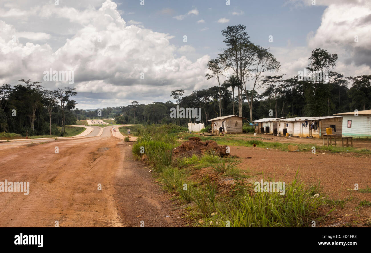 Huts and homes for construction workers building the new capital city ...