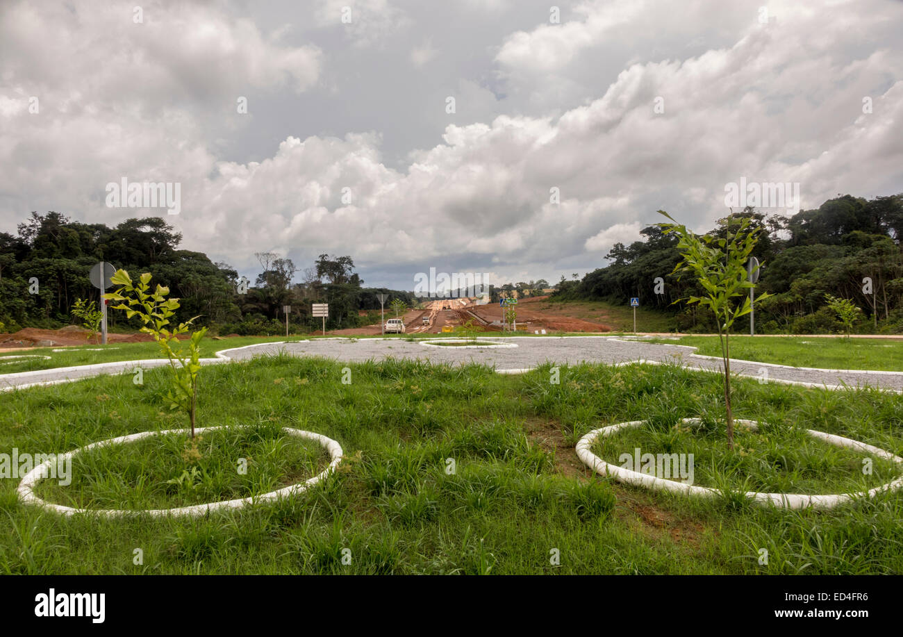Construction of roads in the jungle to make the new capital city which ...