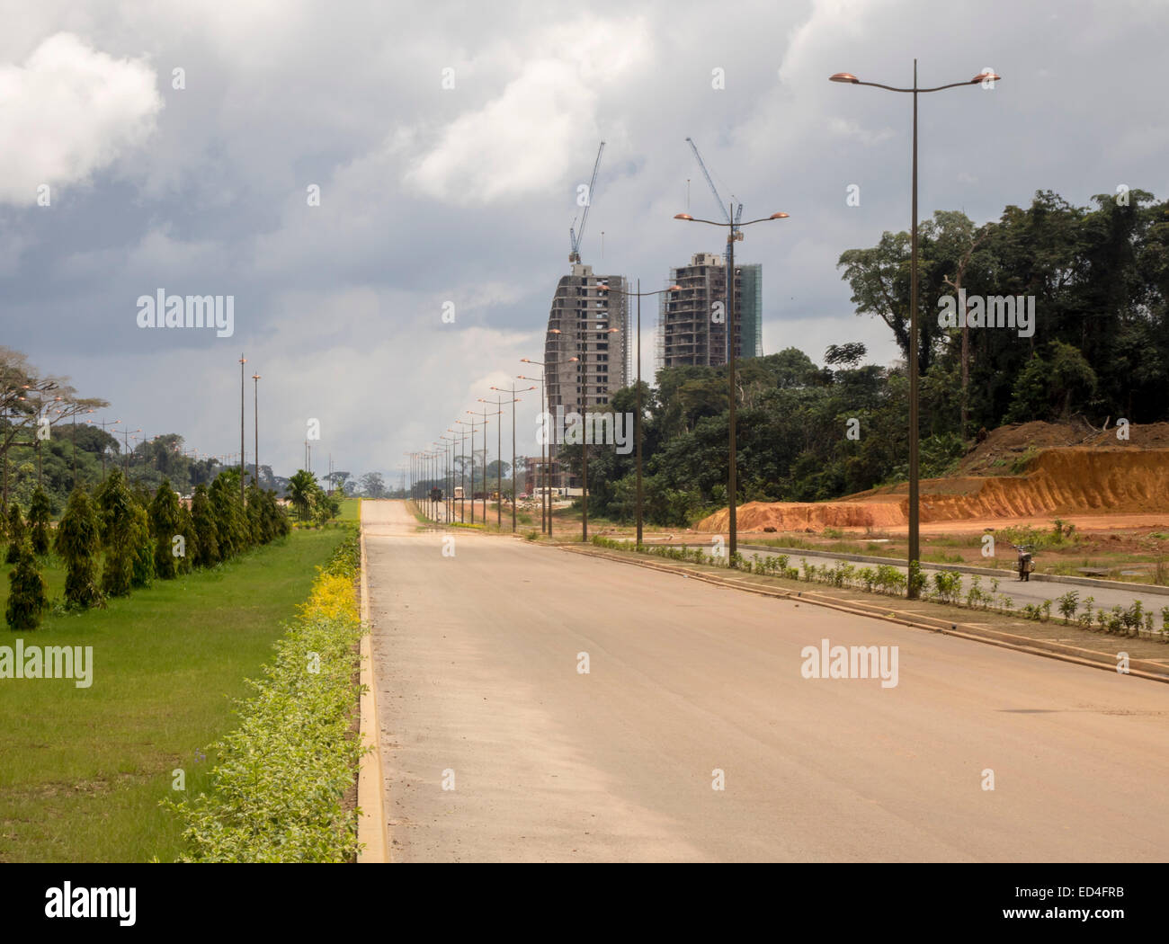 Construction of roads in the jungle to make the new capital city which ...