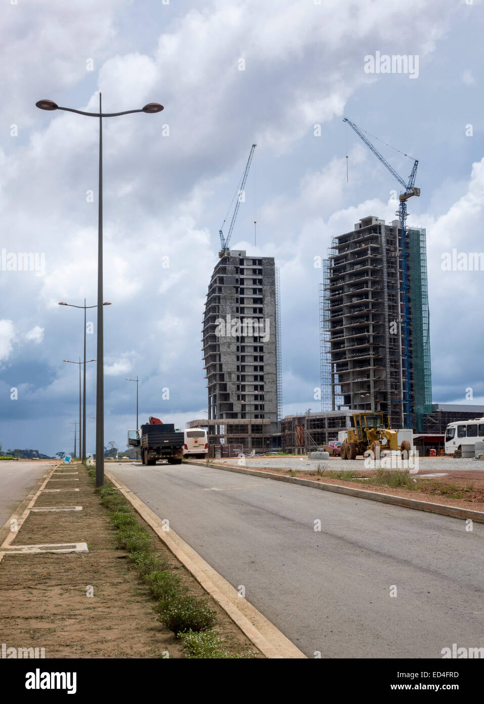 Construction of roads in the jungle to make the new capital city which ...