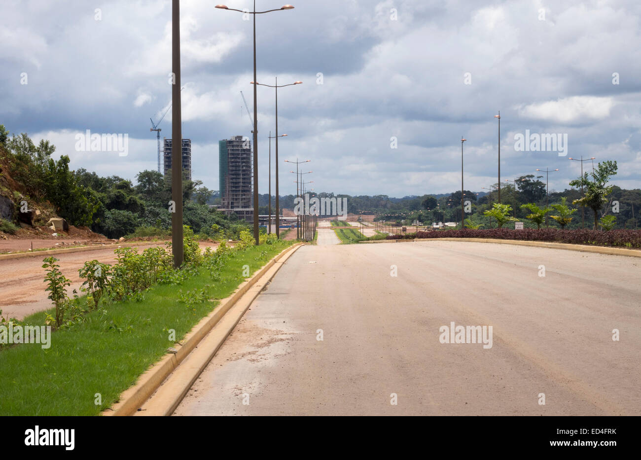 Construction of roads in the jungle to make the new capital city which ...
