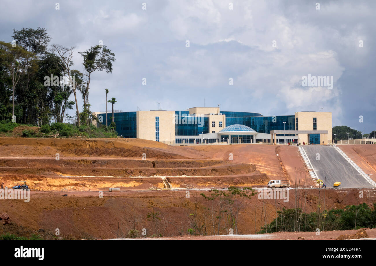 Construction of roads in the jungle to make the new capital city which ...