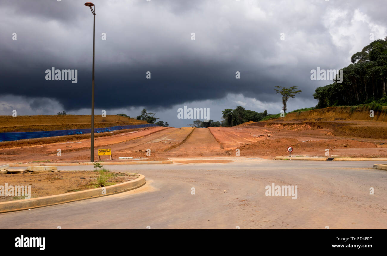 Construction of roads in the jungle to make the new capital city which ...