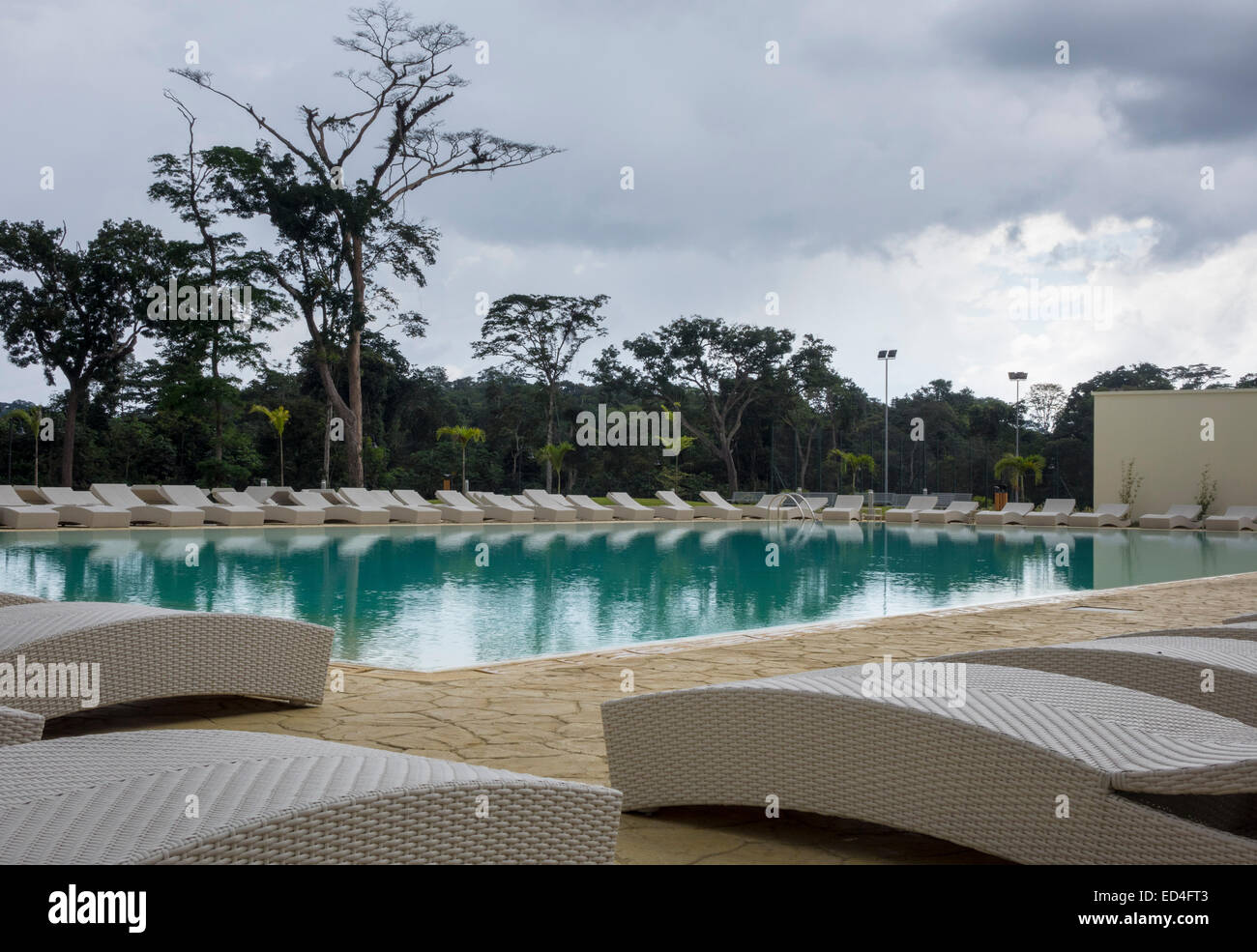 Swimming Pool at Grand Hotel Djibloho Kempinski in the new capital city ...