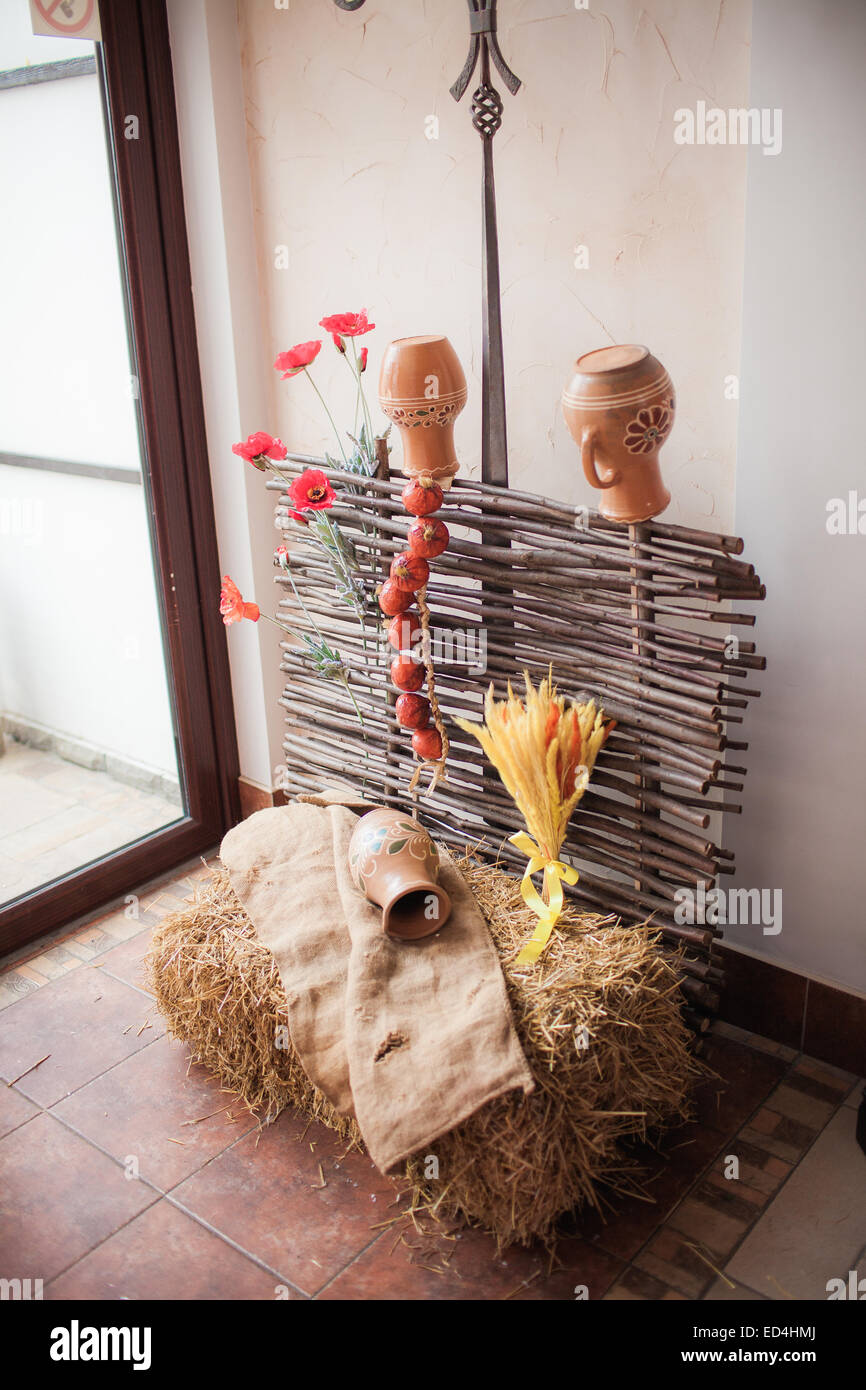 Traditional ukrainian decorations of interiors Stock Photo - Alamy