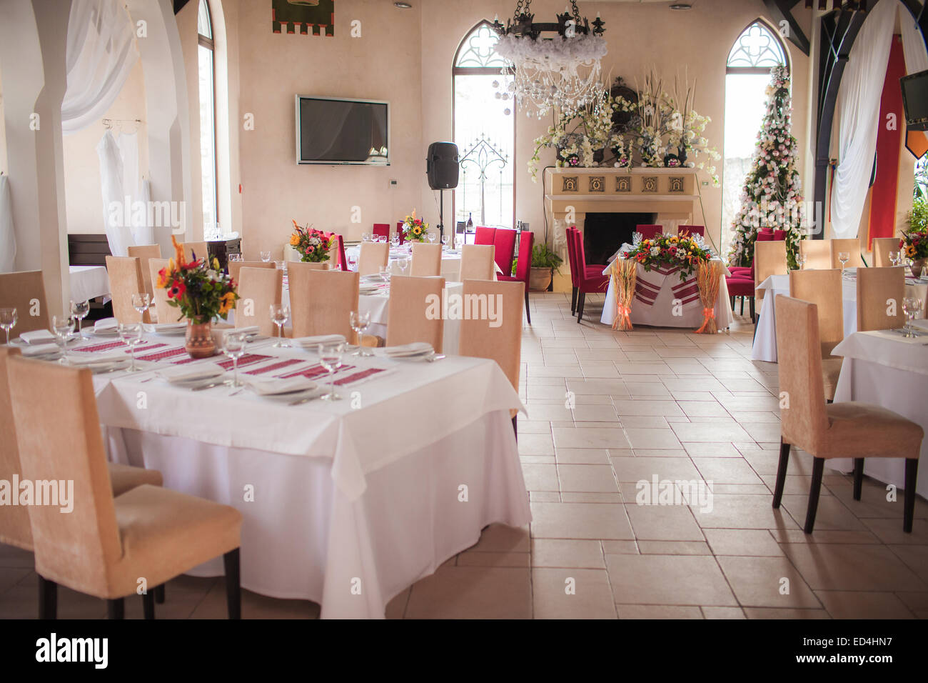 Ukrainian decorated table Stock Photo - Alamy