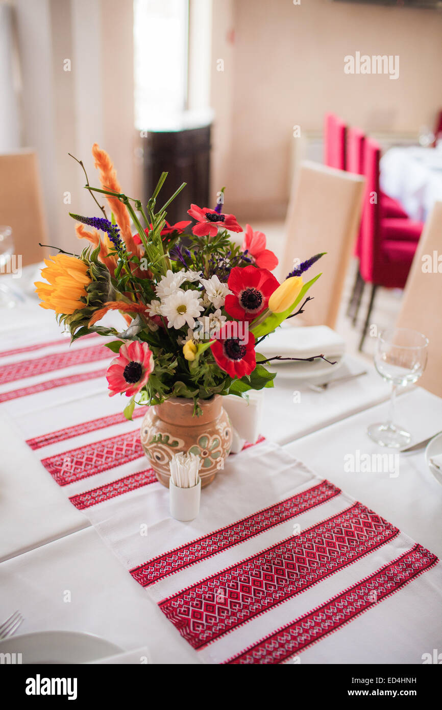 Ukrainian decorated table Stock Photo - Alamy
