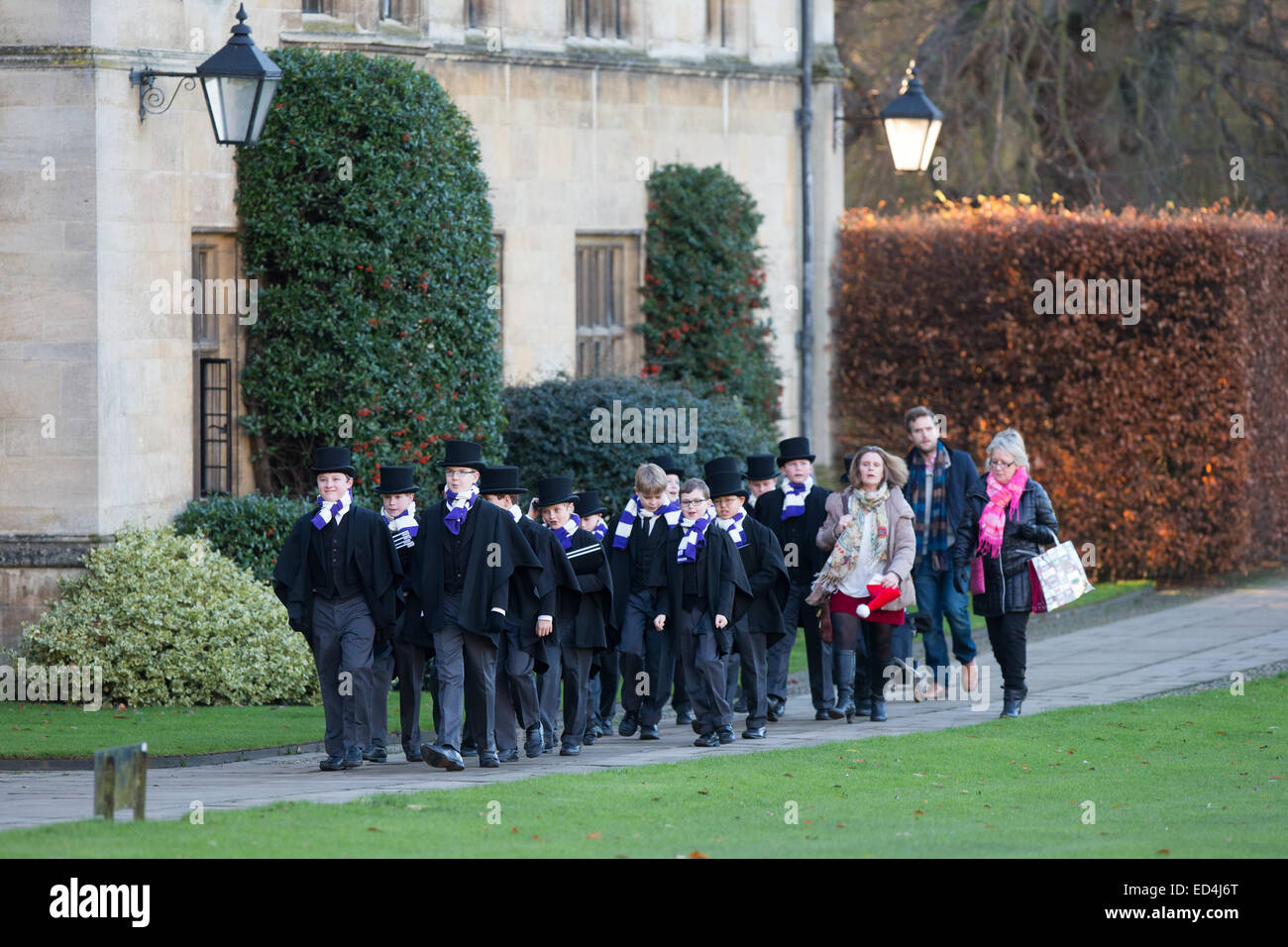 King's College Cambridge choir having their final rehearsal before the recording of A Festival ...