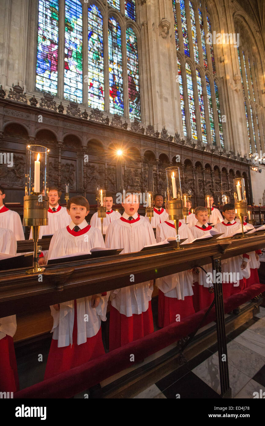 King's College Cambridge choir having their final rehearsal before the ...