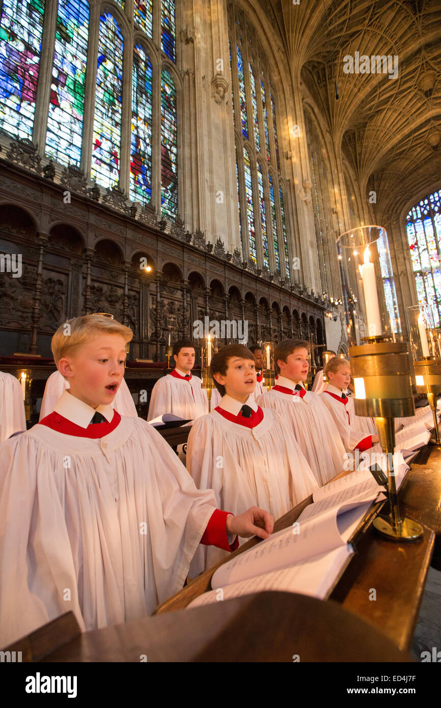 King's College Cambridge choir having their final rehearsal before the ...