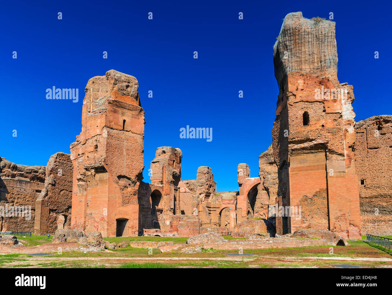 Rome, Italy. Baths of Caracalla, ancient ruins of roman public thermae ...