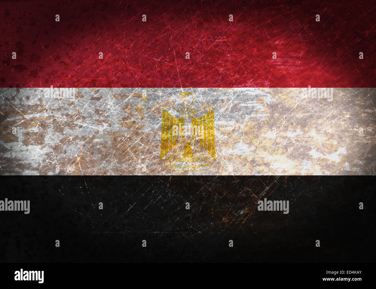 Old rusty metal sign with a flag - Egypt Stock Photo - Alamy