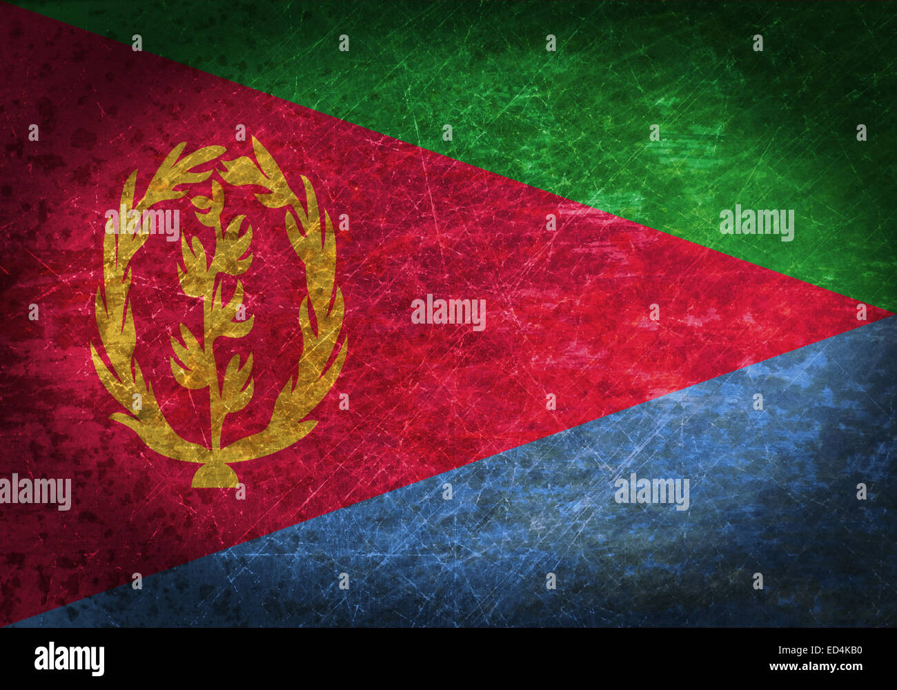 Old rusty metal sign with a flag - Eritrea Stock Photo - Alamy