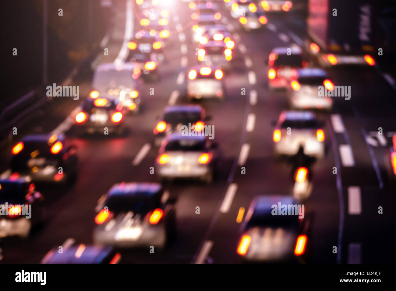 cars on highway and lensflare Stock Photo - Alamy