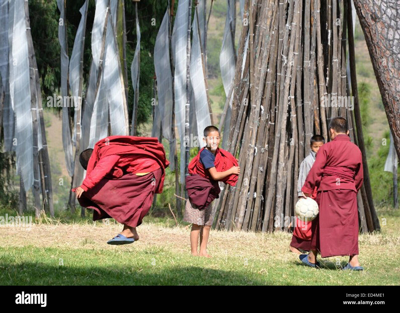 Child Monks Bhutan Stock Photo - Alamy