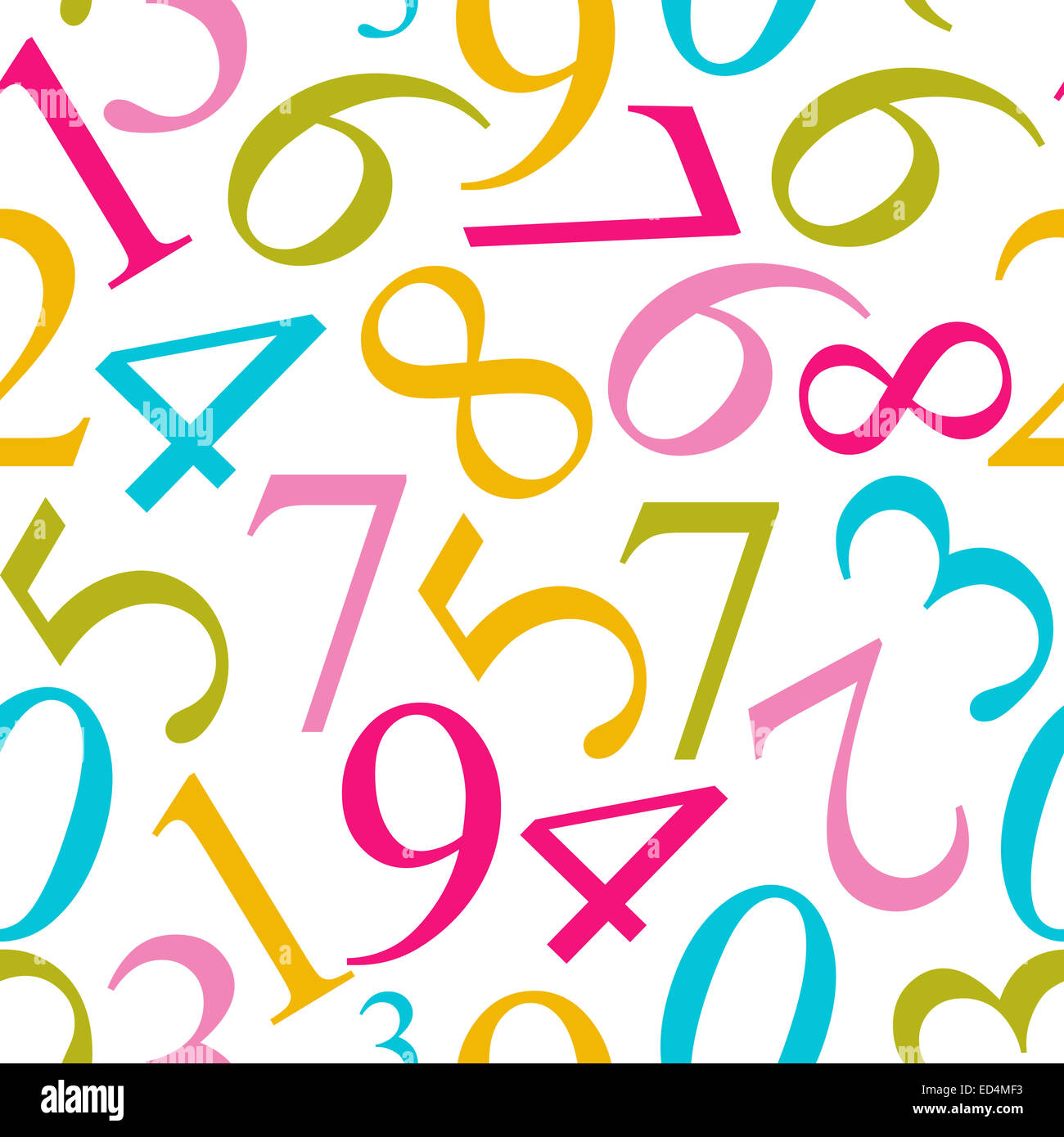 Numbers Seamless Pattern Background Vector Illustration Stock Photo - Alamy