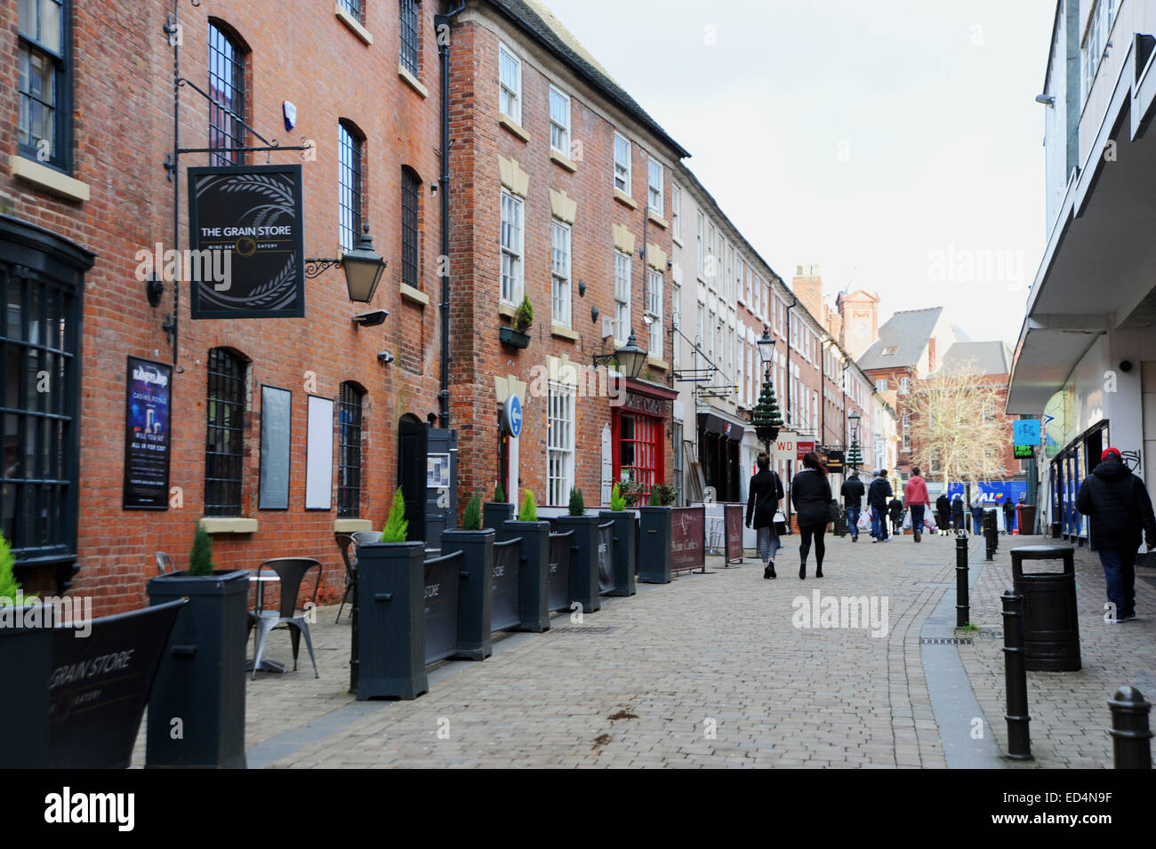 Wolverhampton West Midlands UK - Old shopping street in city centre ...