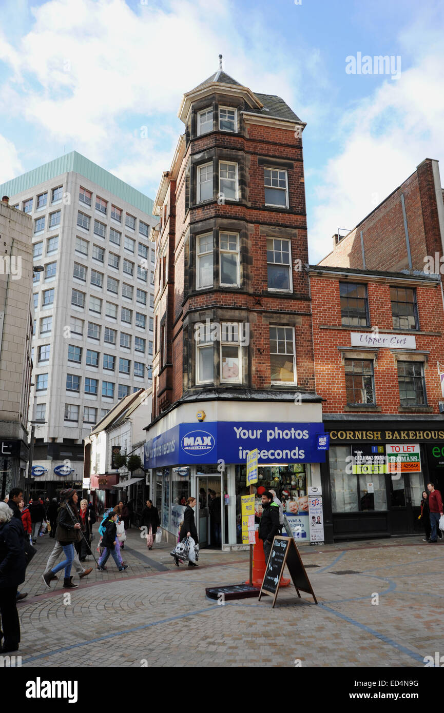 Wolverhampton West Midlands UK - Busy shopping centre street and old ...