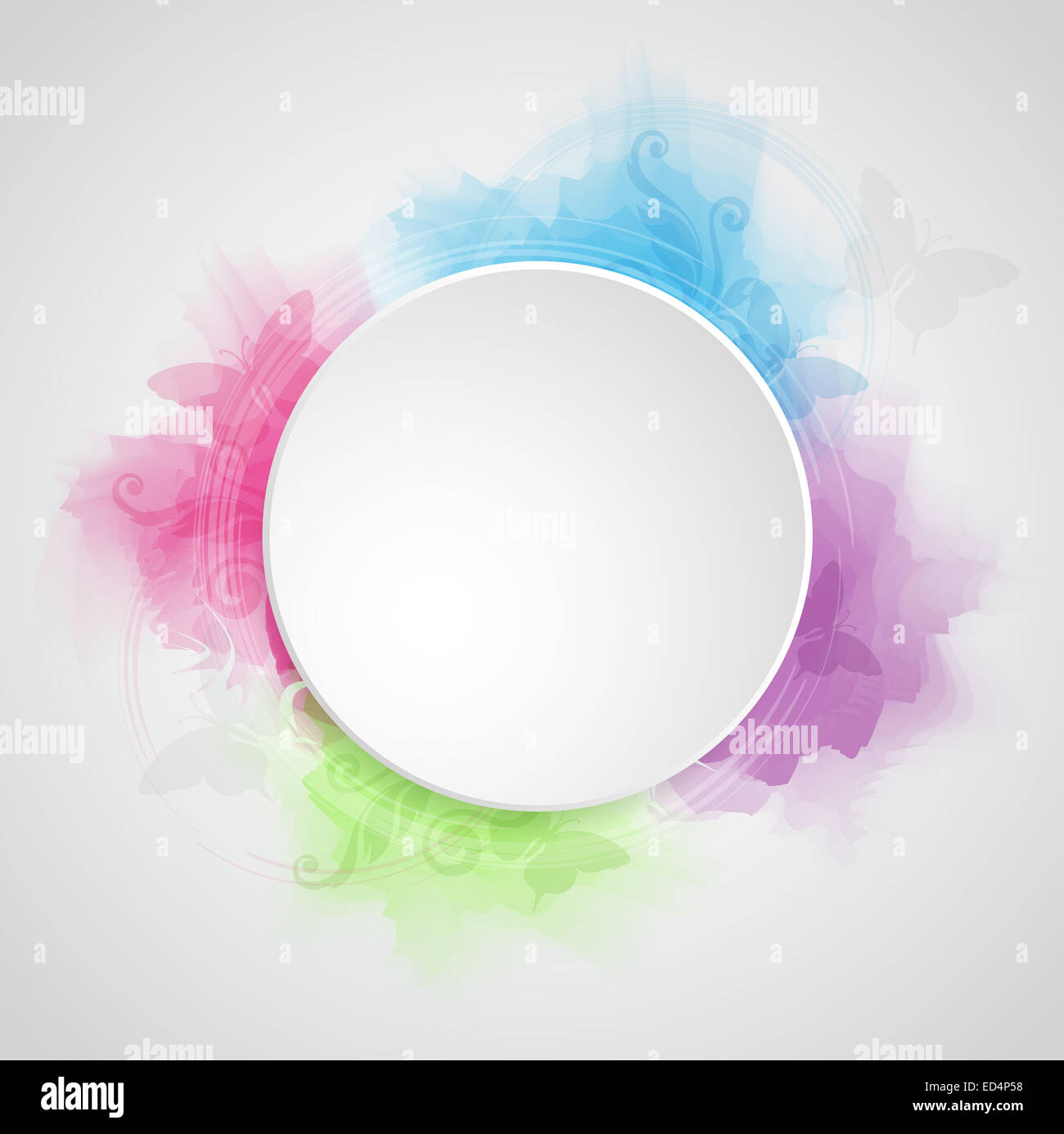 Abstract banner with white circle for text Stock Photo - Alamy