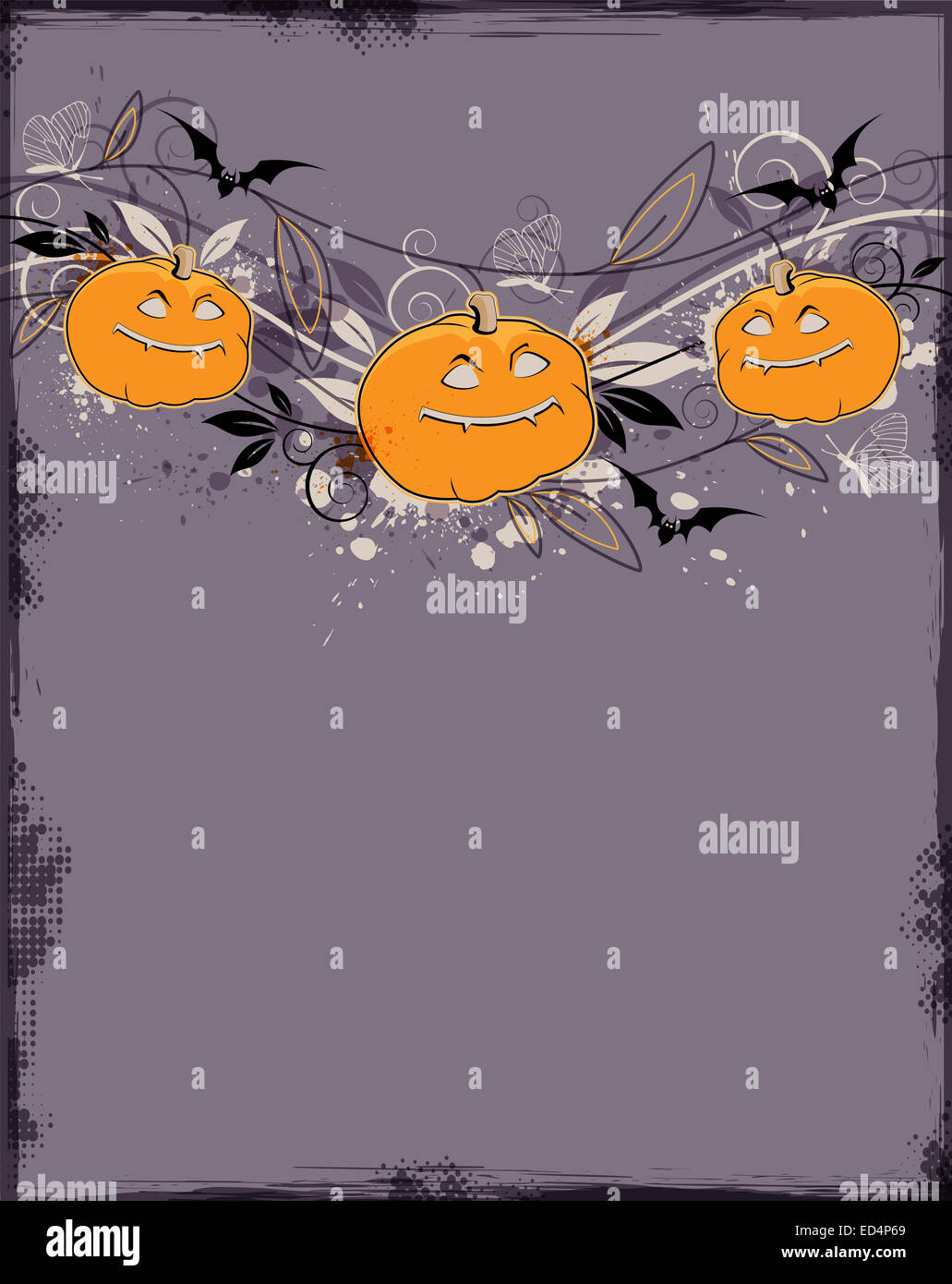 Violet Halloween background with pumpkins Stock Photo - Alamy