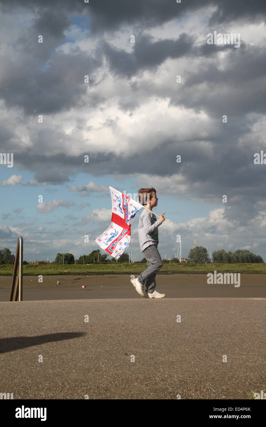Young boy with England flag Stock Photo - Alamy