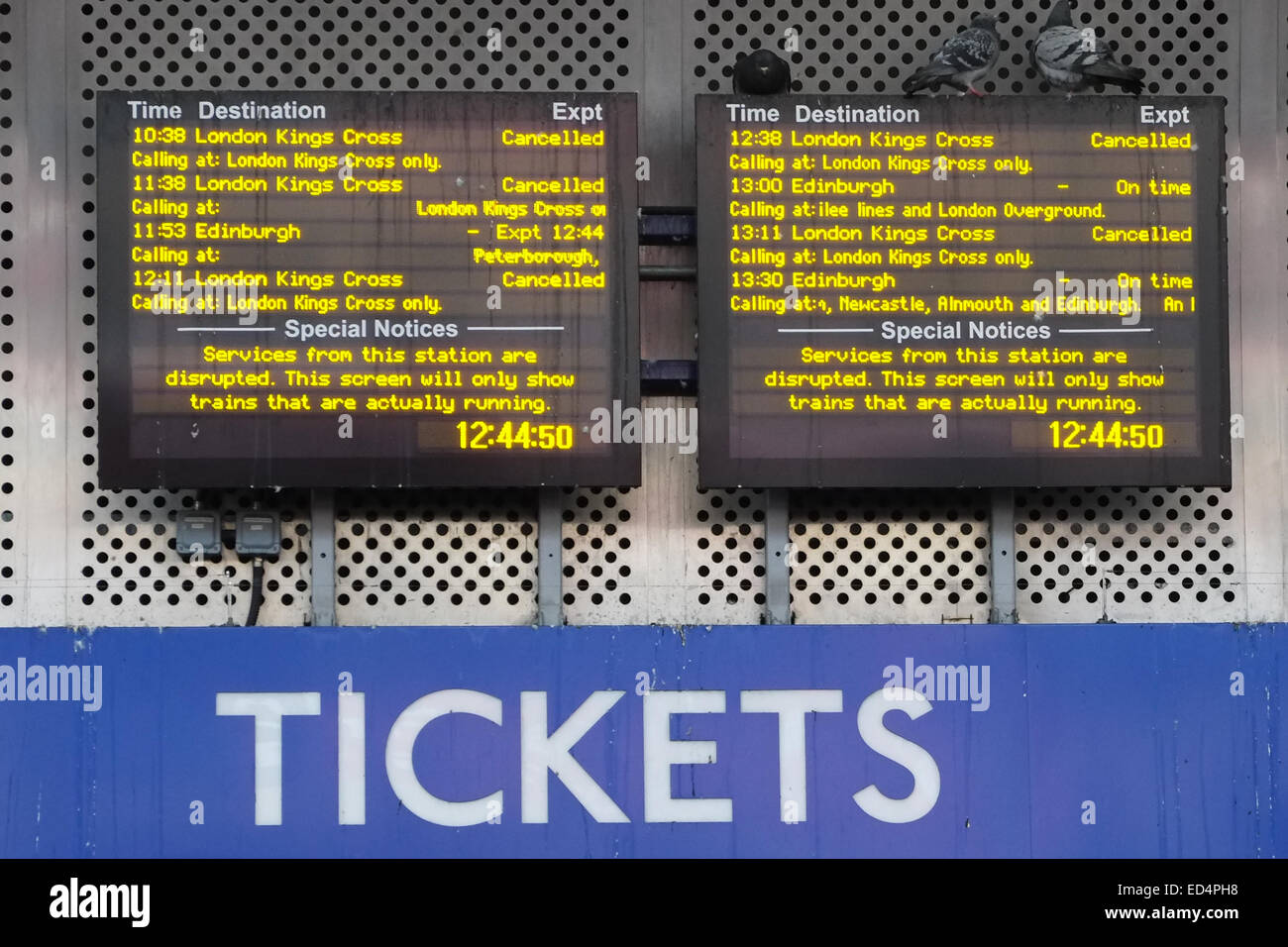 Cancelled train board hi-res stock photography and images - Alamy