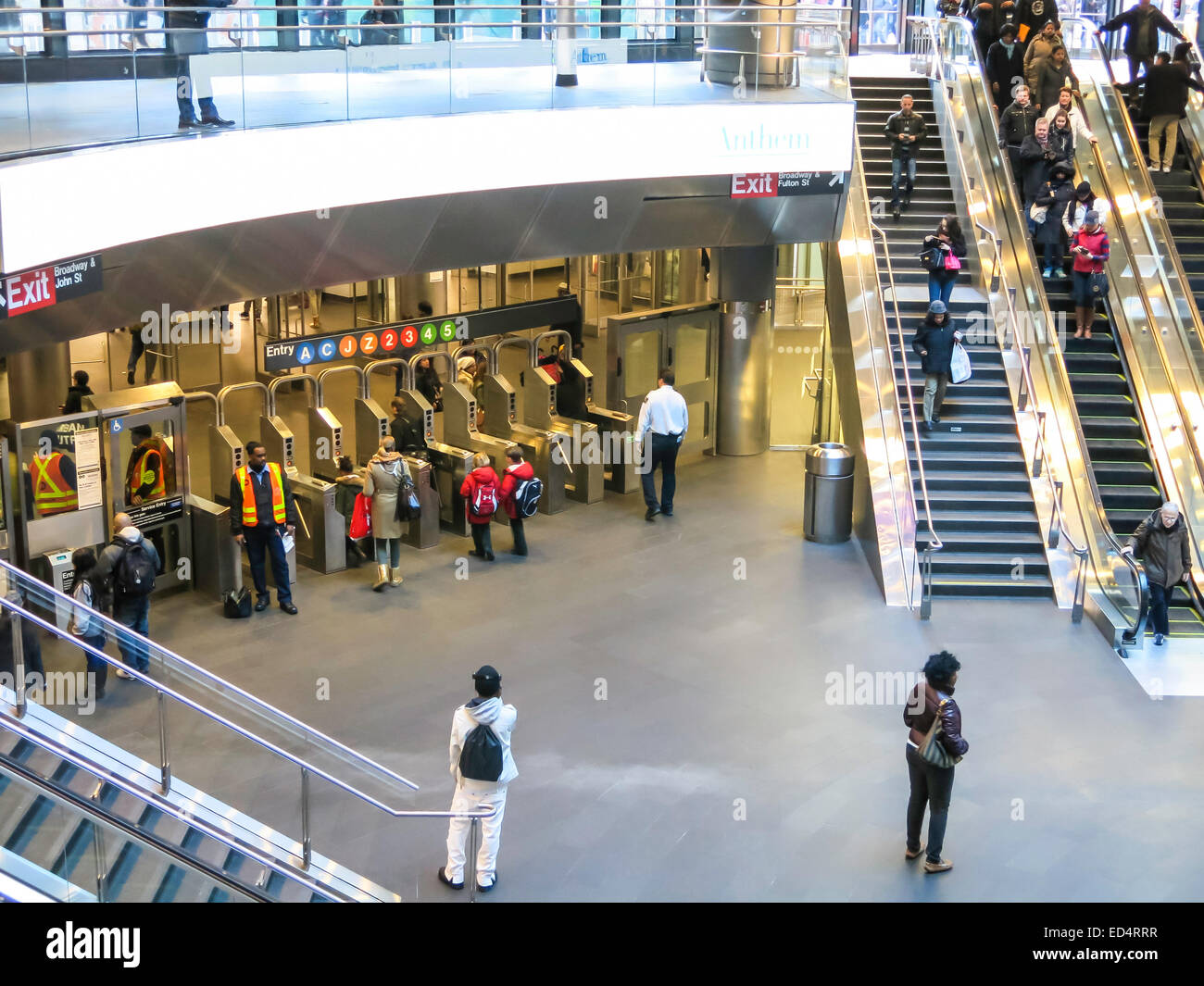 The Fulton Center Subway Station in Lower Manhattan, NYC, USA Stock ...