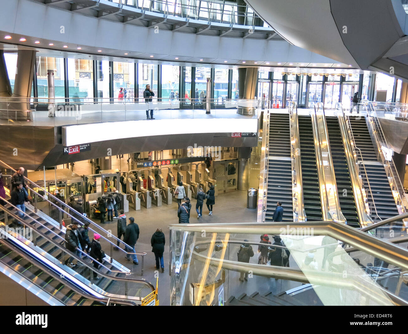 The Fulton Center Subway Station in Lower Manhattan, NYC, USA Stock ...