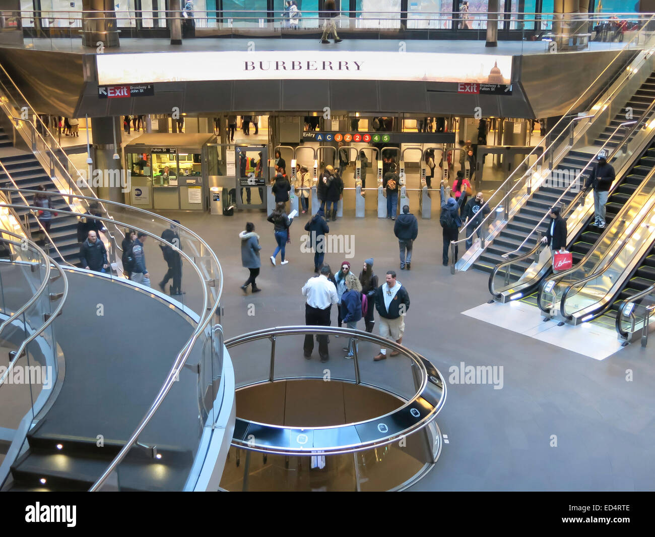 The Fulton Center Subway Station in Lower Manhattan, NYC, USA Stock ...
