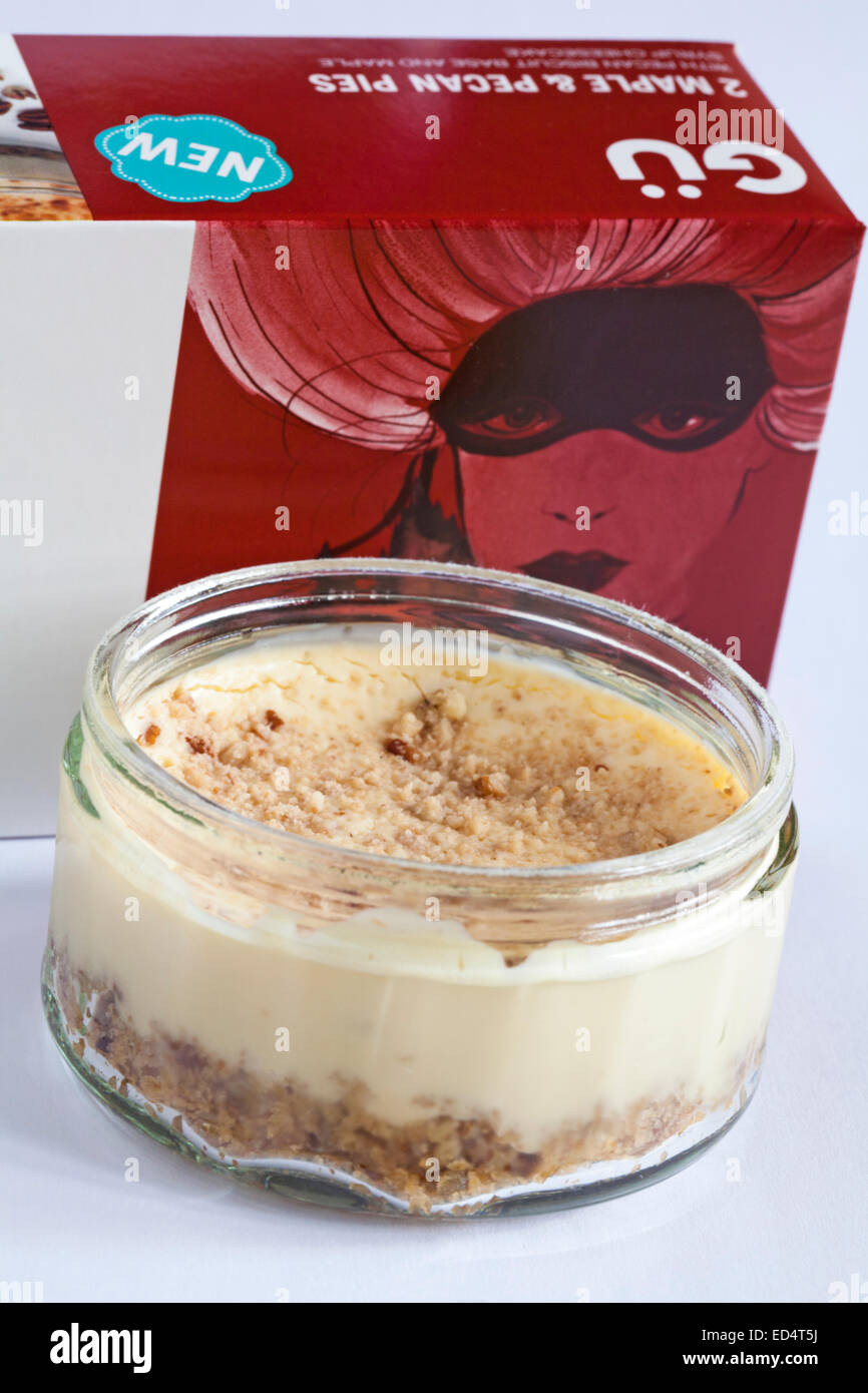 box of Gu 2 maple & pecan pies with pecan biscuit base and maple syrup ...