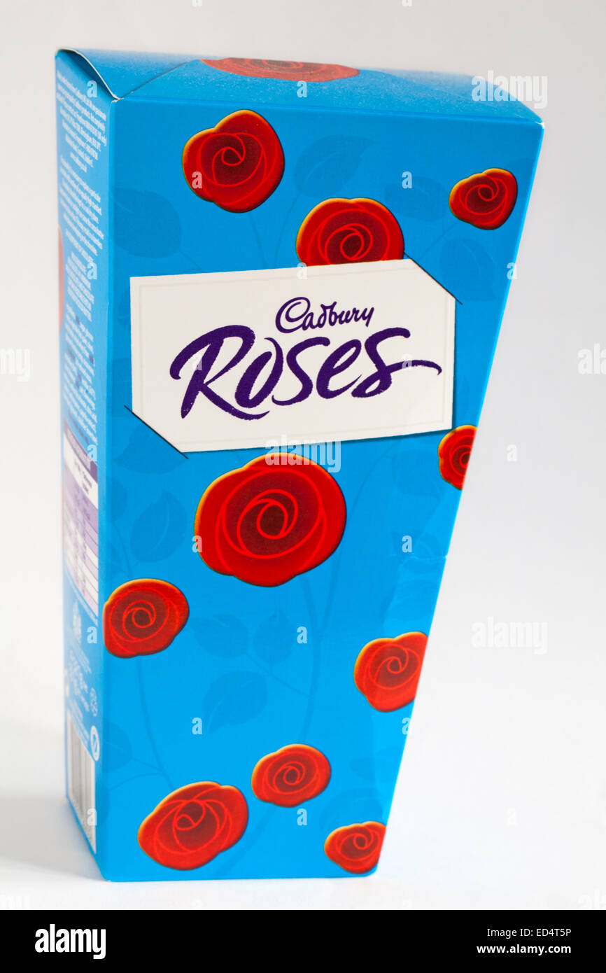 Box of Cadbury Roses chocolates isolated on white background - Cadburys ...