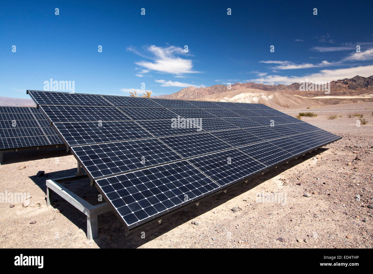 Solar panels at the Furnace Creek Visitor Centre in Death Valley. Death ...
