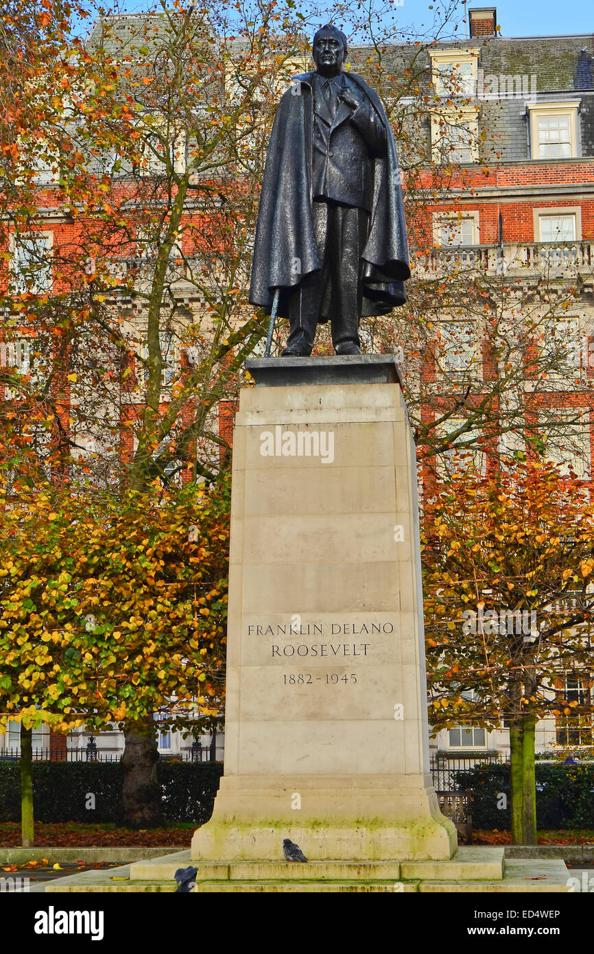Statue of Franklin D Roosevelt by Sir William Reid Dick in Grosvenor ...