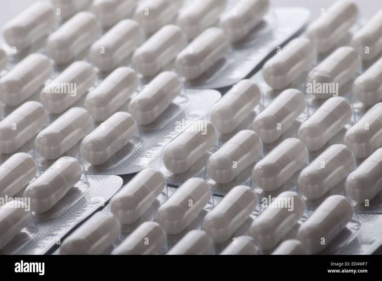 Pharmacy theme, Heap of white round medicine tablet antibiotic pills ...