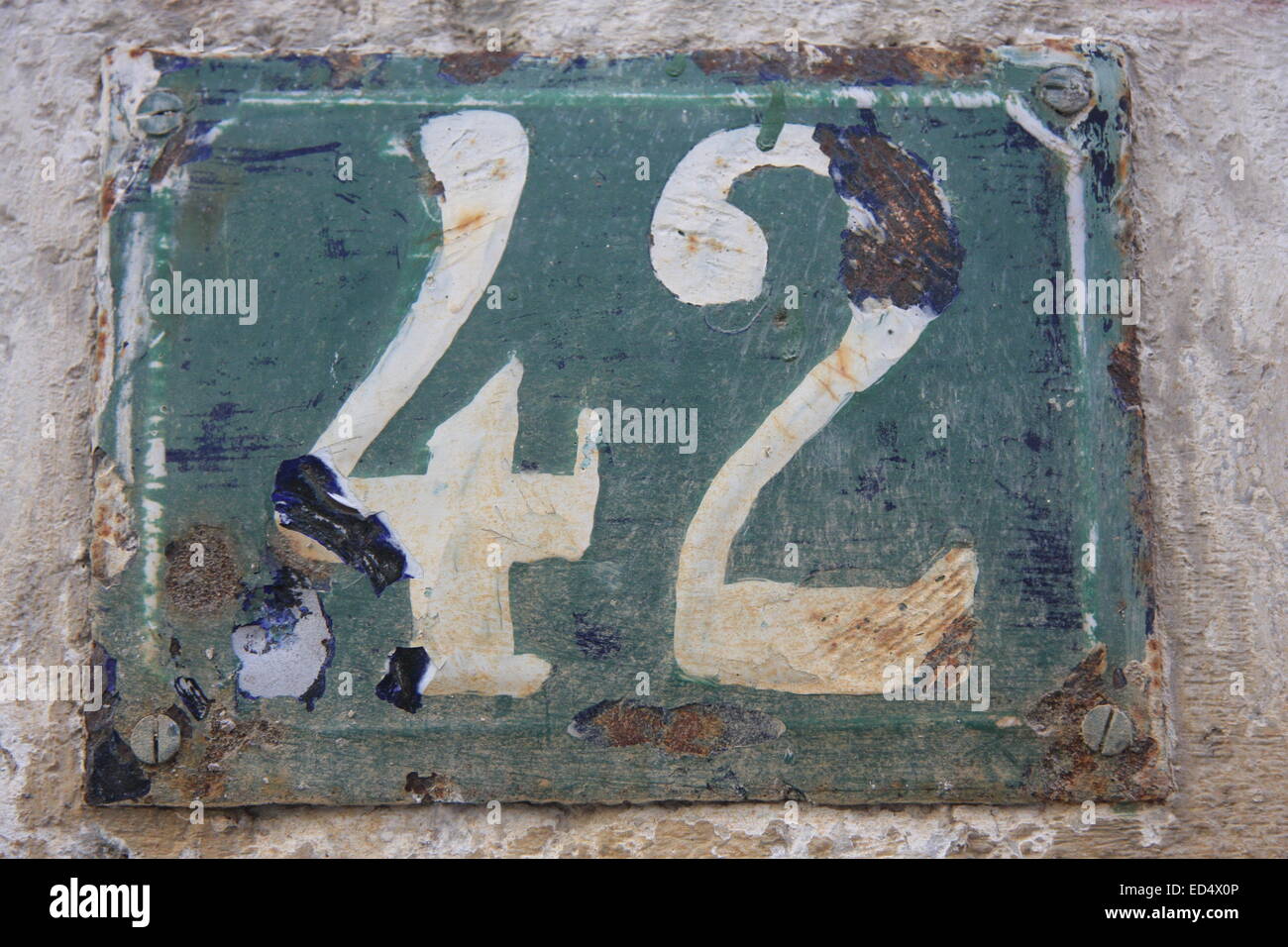 House number 42 sign hi-res stock photography and images - Alamy