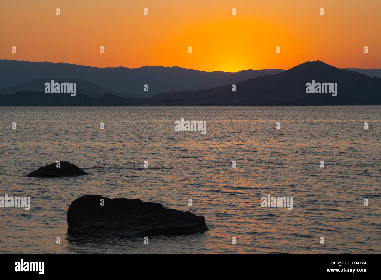 The Majestic sunset over the Black Sea Stock Photo - Alamy