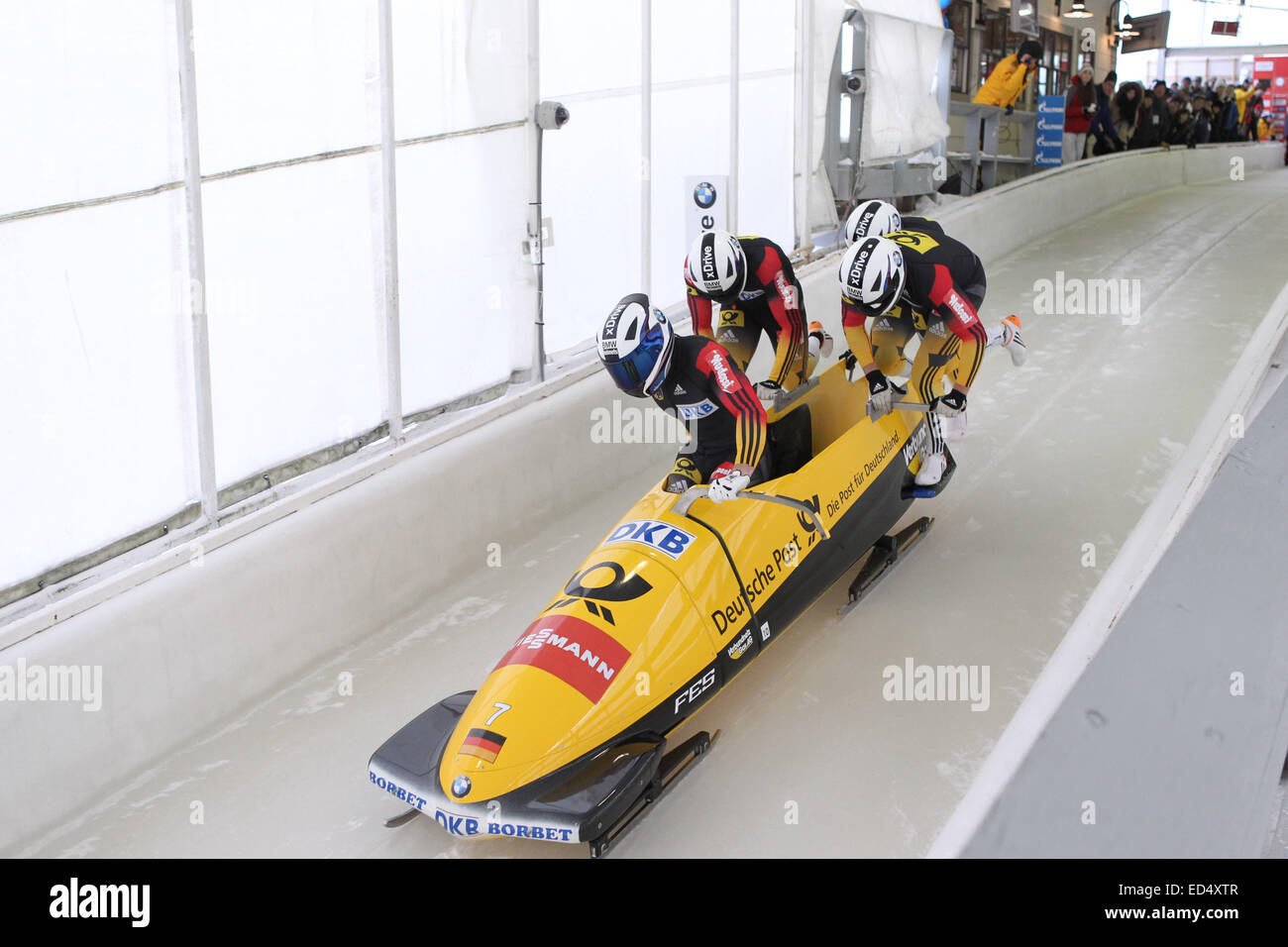 Lake Placid, NY, USA. 13th Dec, 2014. The Germany 2 bobsled driven by ...