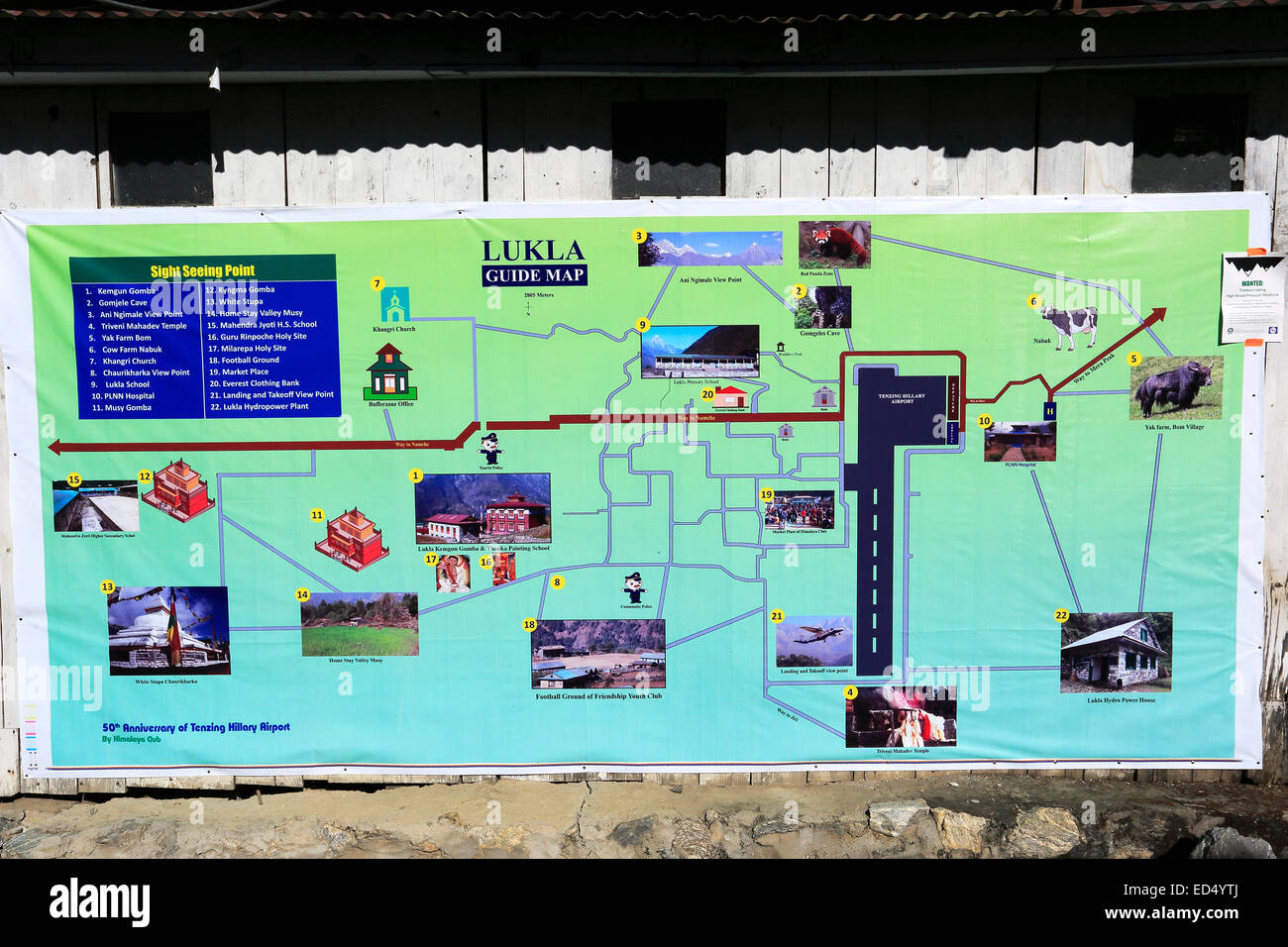 Tourist Map of Lukla village, Sagarmatha National Park, Solukhumbu ...