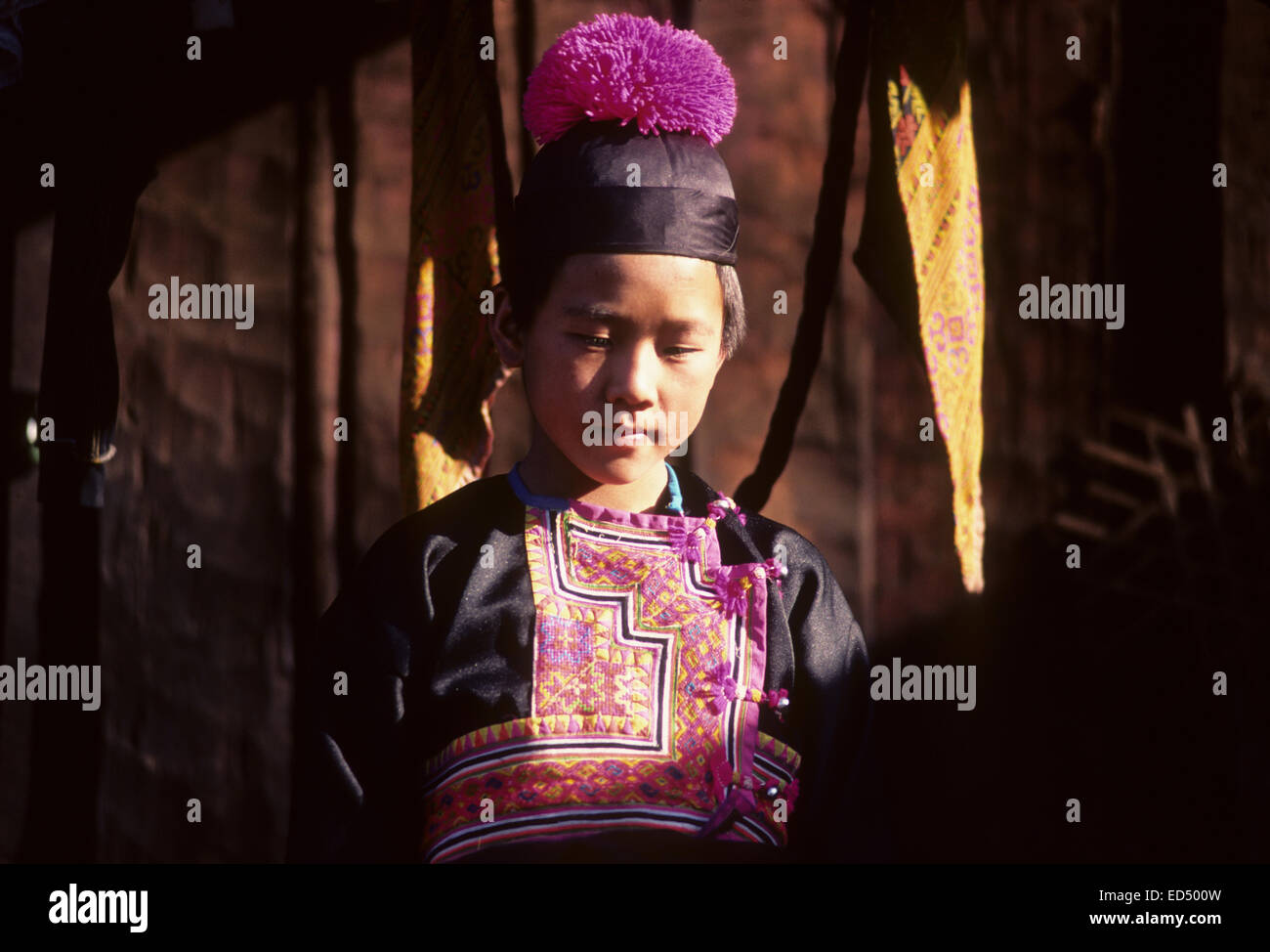 A boy from the Hmong (Meo) People, one of the ethnic minority groups in ...