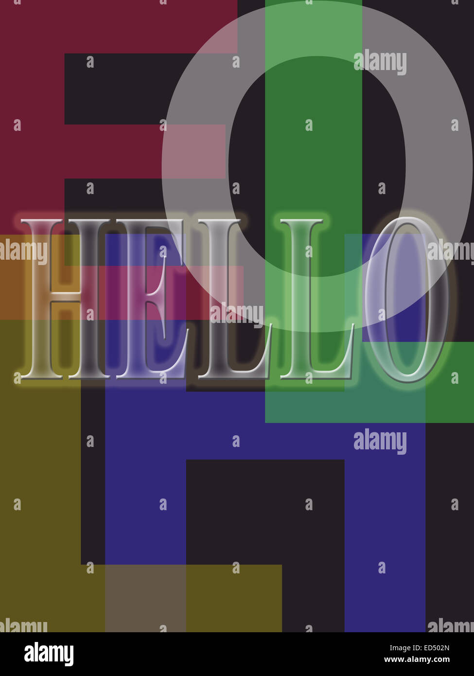 Colorful Hello with Hello Background Stock Photo - Alamy