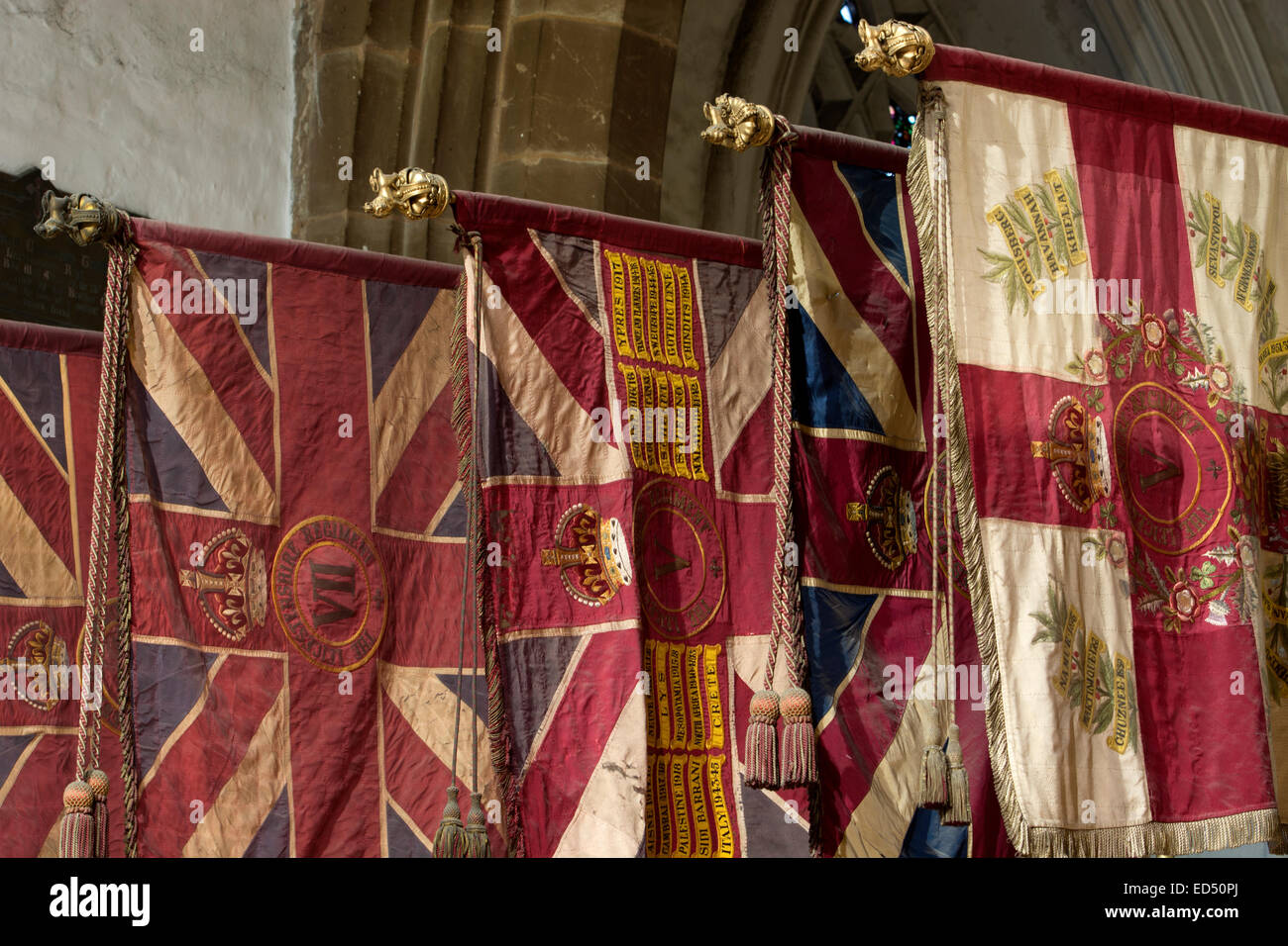 Leicestershire Regiment standards, Leicester Cathedral, Leicestershire ...