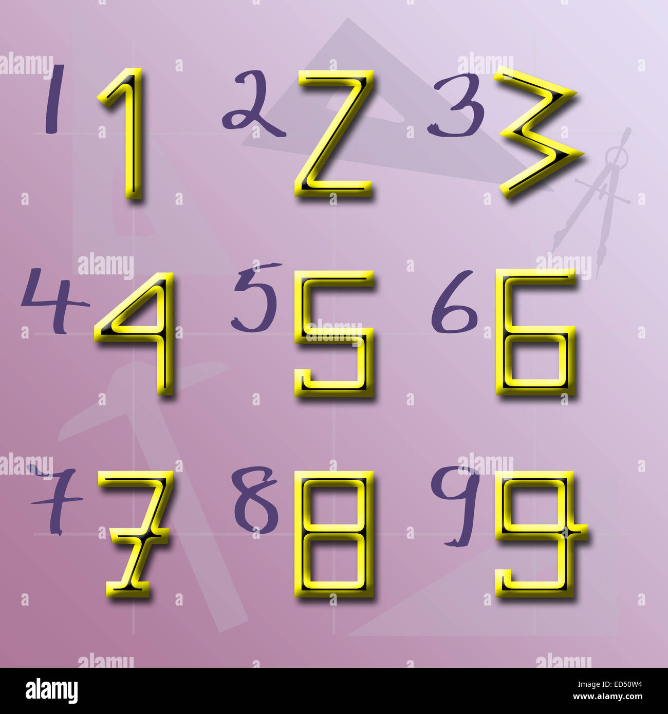 The Origin Of The Arabic Numbers (theory one Stock Photo - Alamy