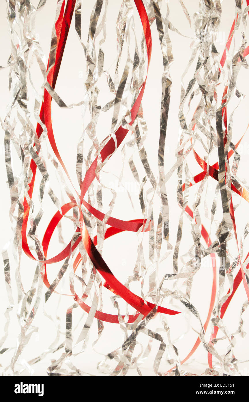 Silver wrap red ribbon hi-res stock photography and images - Alamy