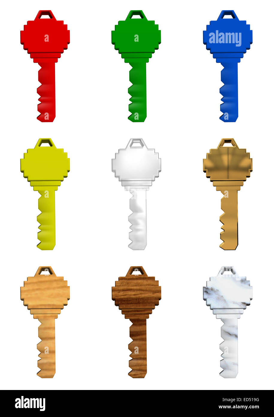 3d key keys hi-res stock photography and images - Alamy