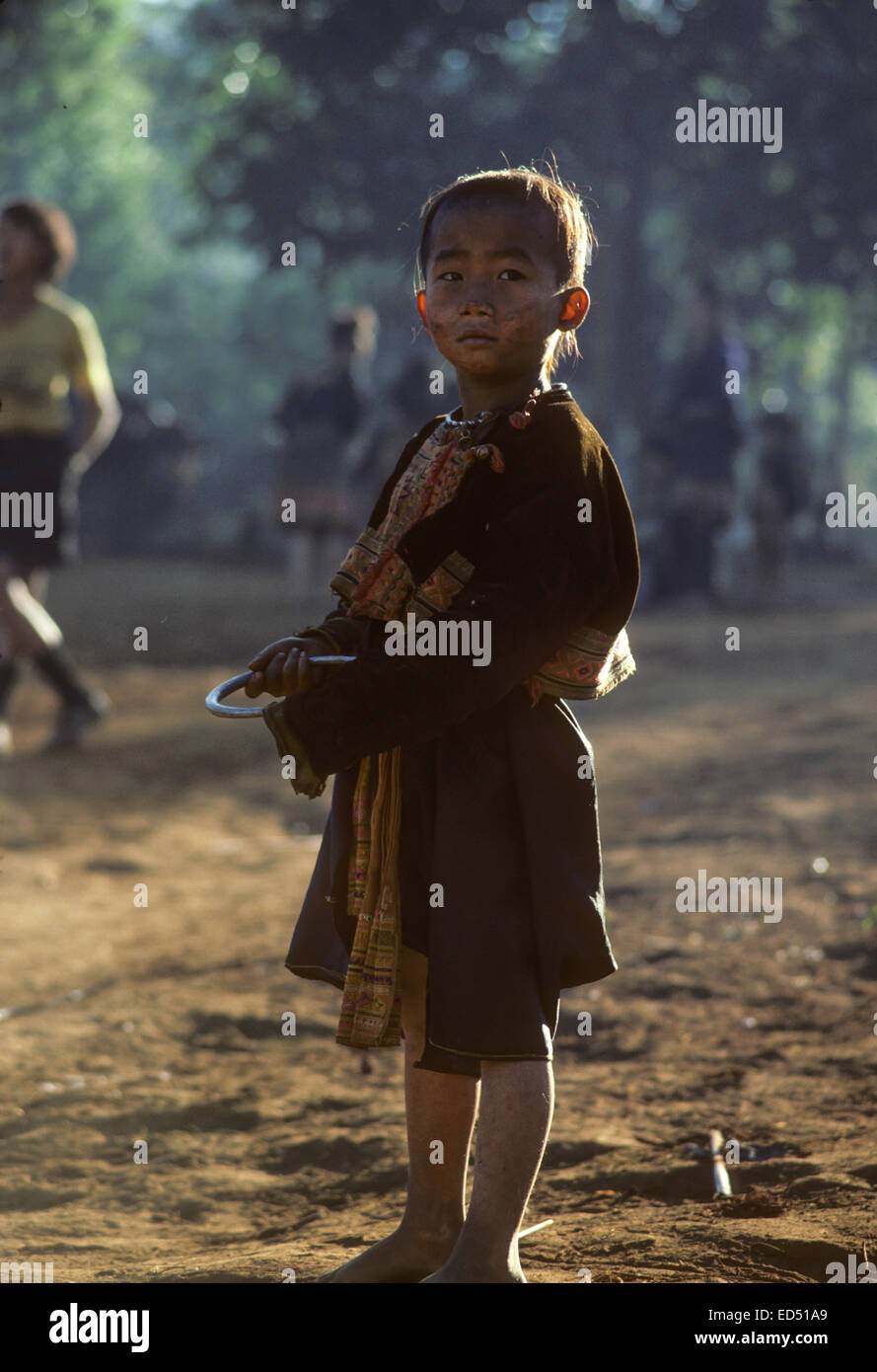 A child from the Hmong (Meo) People, one of the ethnic minority groups ...